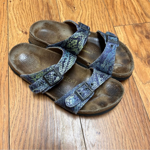 Papillio | Shoes | Papillio By Birkenstock Blue Green Snakeprint Two ...